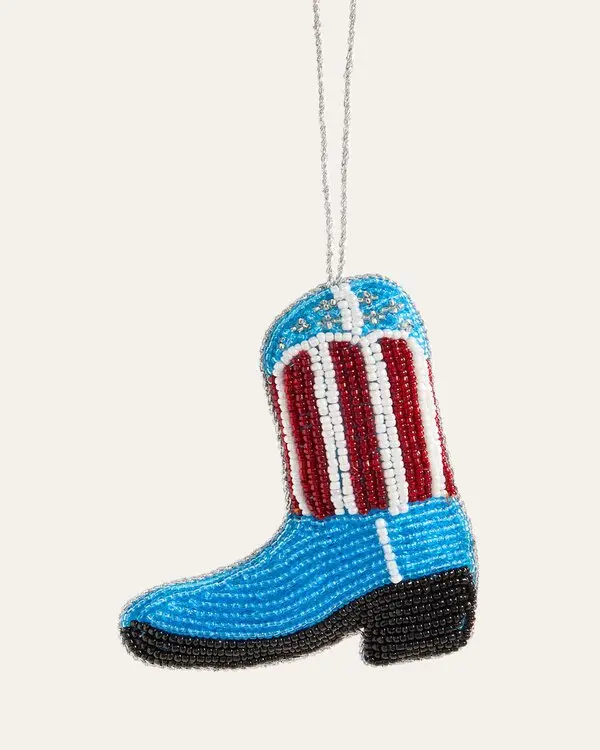 SUDHA PENNATHUR Beaded Boot Christmas Ornament