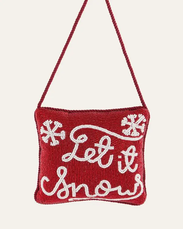 SUDHA PENNATHUR Let It Snow Beaded Square Doorknocker