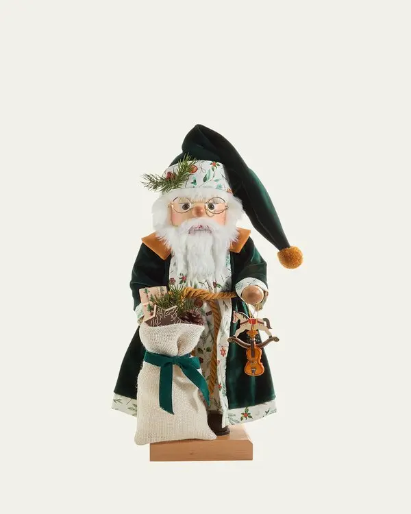 CHRISTIAN ULBRICHT Santa Nutcracker In A Green Velvet Robe