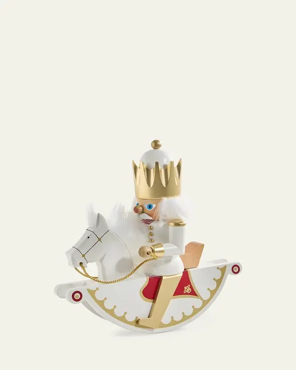 CHRISTIAN ULBRICHT White/gold King Little Rider Nutcracker