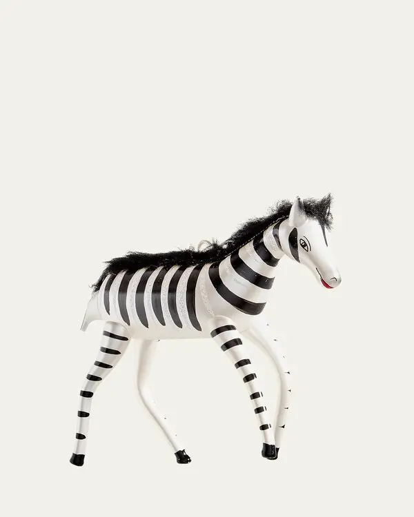 DE CARLINI Zebra Christmas Ornament