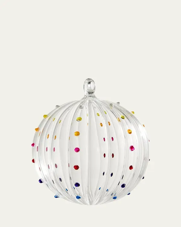 Bergdorf Goodman Clear Multicolored Dots Christmas Ornament