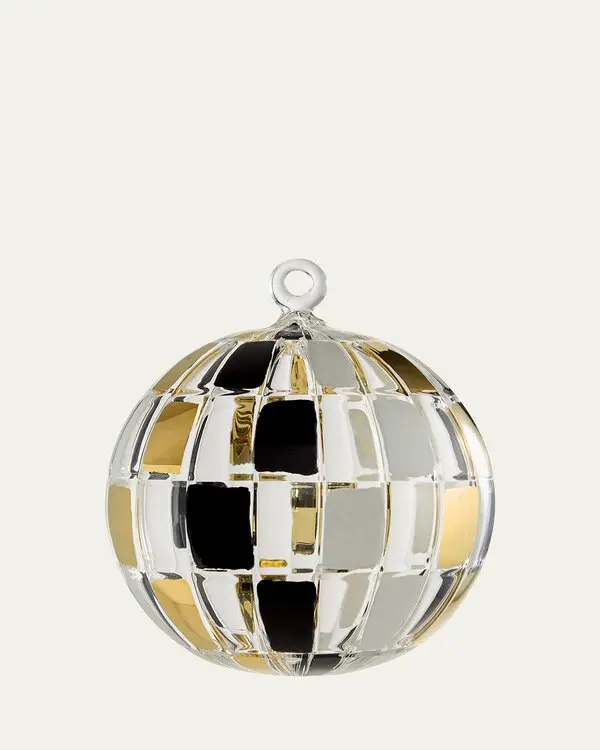 Bergdorf Goodman Check Ball Christmas Ornament