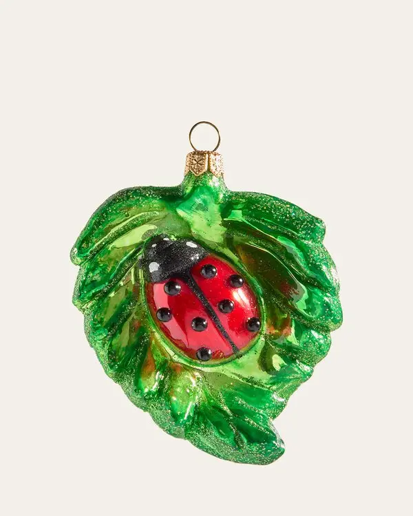 IMPULS Ladybug Leaf Christmas Ornament