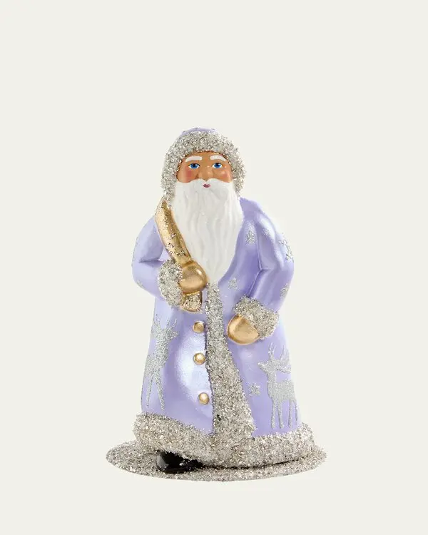 Bergdorf Goodman Walking Santa With Deer Figurine