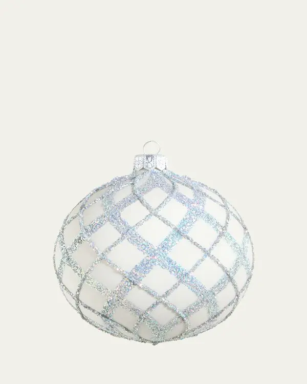 Bergdorf Goodman Silver Sparkle Ball Ornament