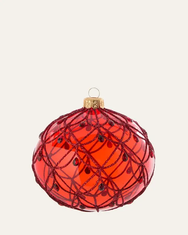 Bergdorf Goodman Transparent Art Deco Ball Ornament