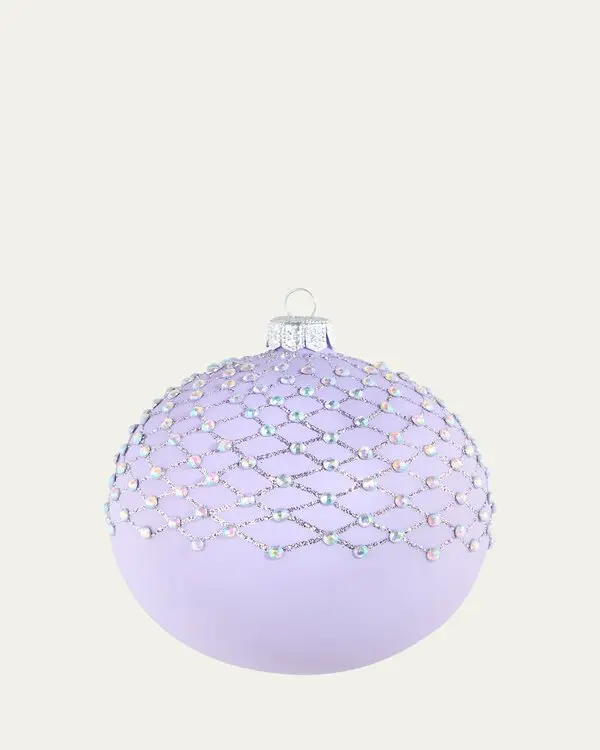 Bergdorf Goodman Iridescent Rhinestones & Glitter Lattice Ball Ornament