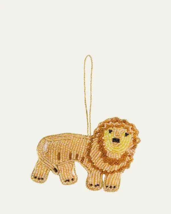SUDHA PENNATHUR Beaded Lion Christmas Ornament