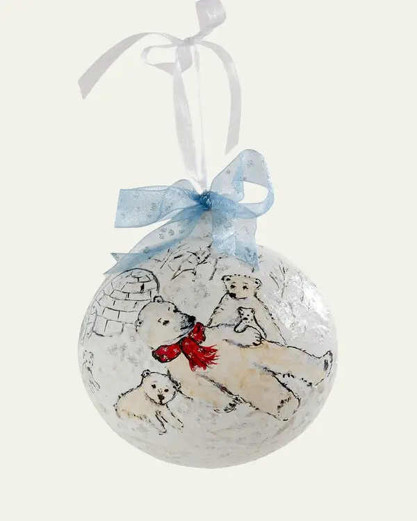 NANCY GEORGE-MICHALSON Polar Bears Christmas Ornament