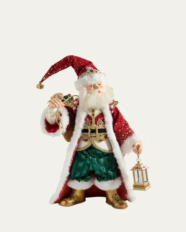 KATHERINE'S COLLECTION King Christopher Claus With Lantern Tabletop Figurine