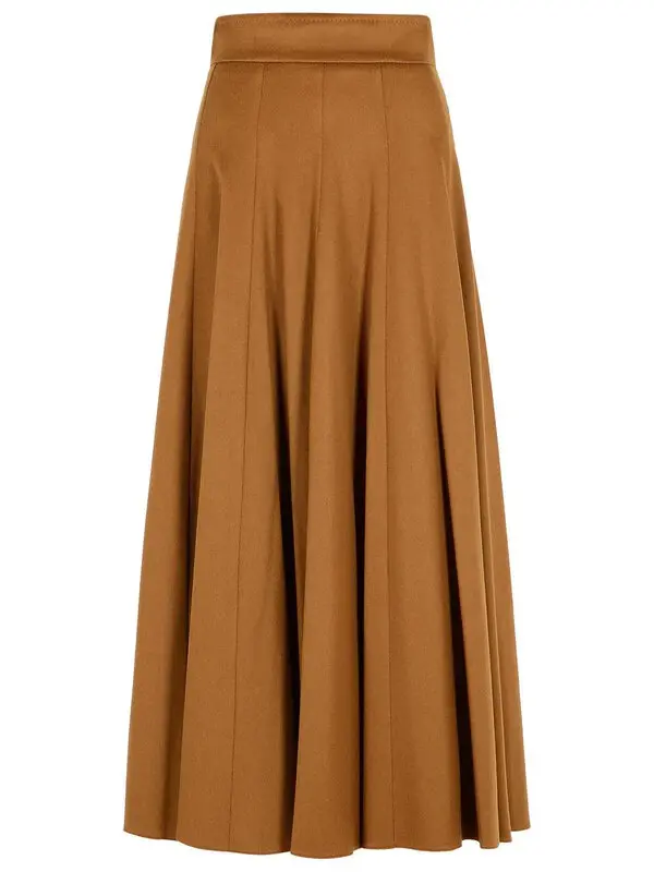 Max Mara A Line 'sagra' Camel Lear Skirt