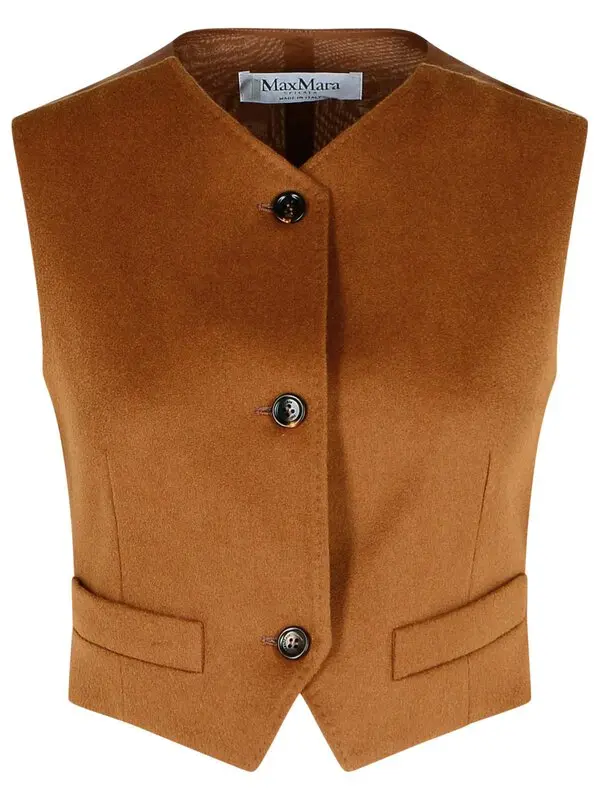 Max Mara Edda' Camel Light Lear Vest