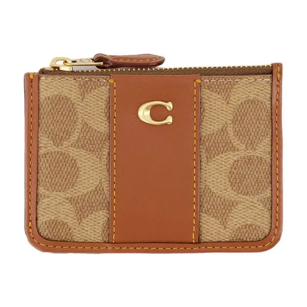 Coach Signature Mini Id Skinny Card Case Canvas