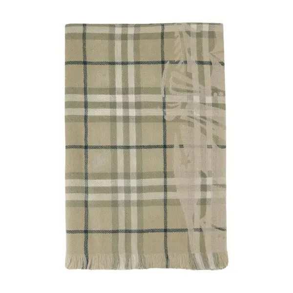 Burberry Ekd Check Scarf Wool