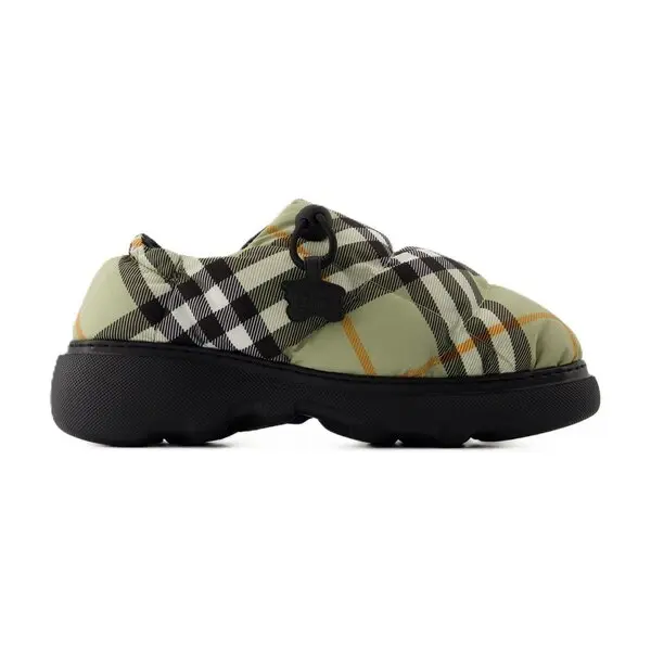 Burberry Pillow Low Mules Nylon Beige