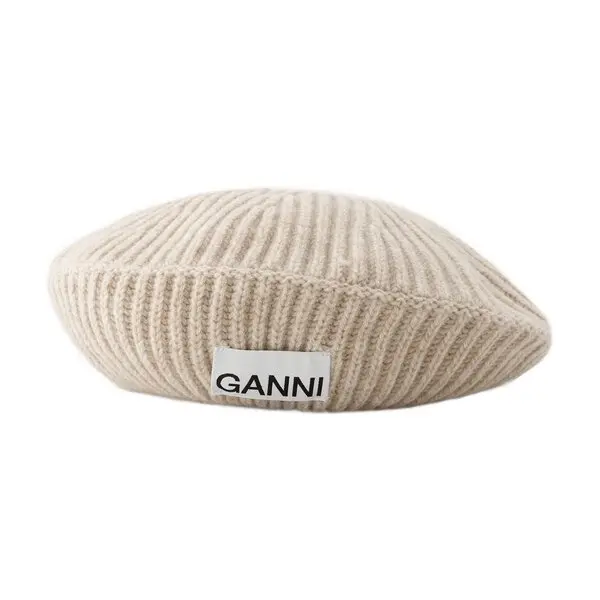 GANNI Rib Beret Wool