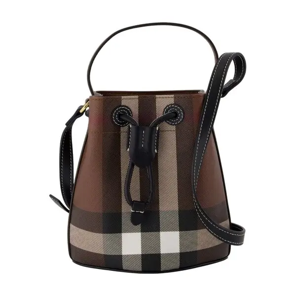 Burberry Ll Mini Drawstring Purse Synthetic Leather
