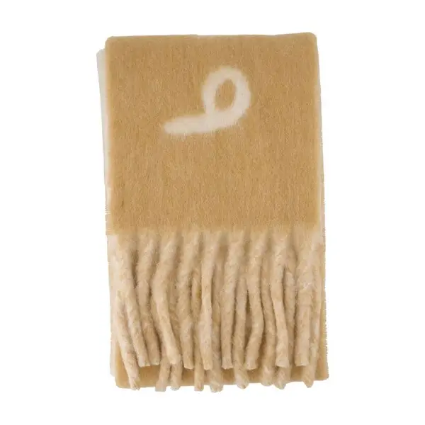 Burberry Mu Text Scarf Wool