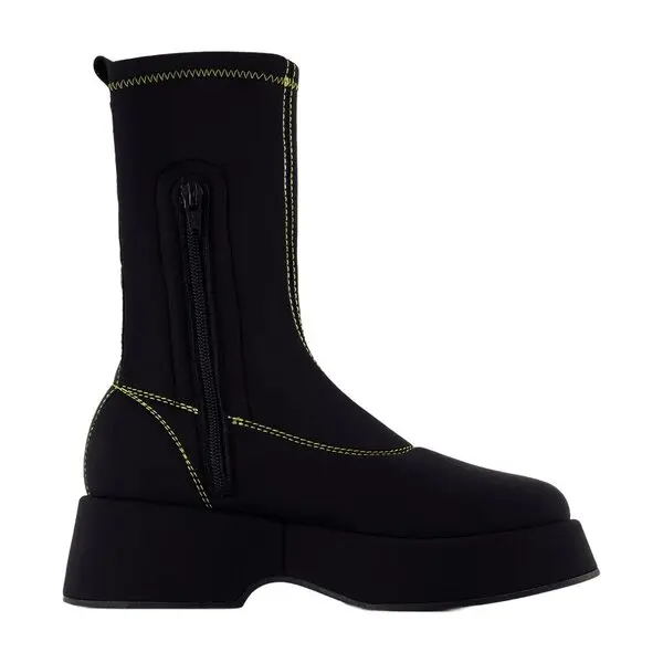 GANNI Retro Flatform Ankle Boots Synthetic