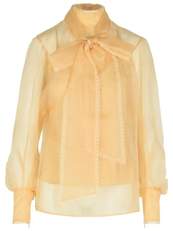 Zimmermann Memento' Blouse In 'sepia' Organza
