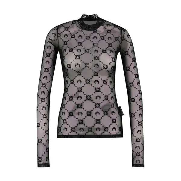 MARINE SERRE Moonogram Flock Second Skin T Shirt Synthetic