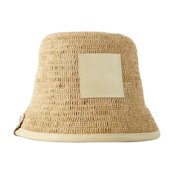 Jacquemus Soli Bucket Hat Raffia Ivoire