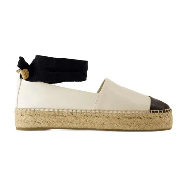 Tory Burch Cap Toe Espadrilles Leather