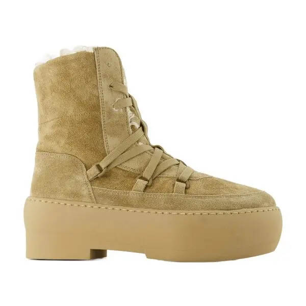 GIA BORGHINI Chunky Sole Lace Up Boots In Leather