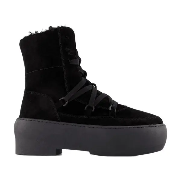 GIA BORGHINI Chunky Sole Lace Up Boots In Leather