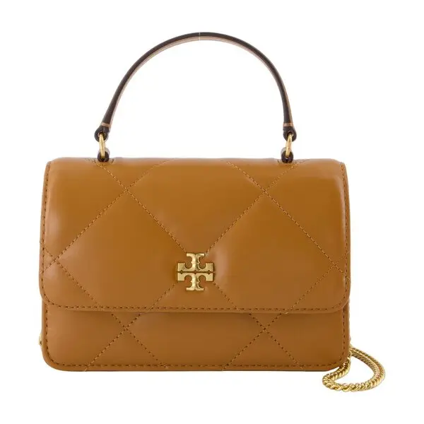 Tory Burch Kira Diamond Mini Top Handle Wallet On Chain Leather