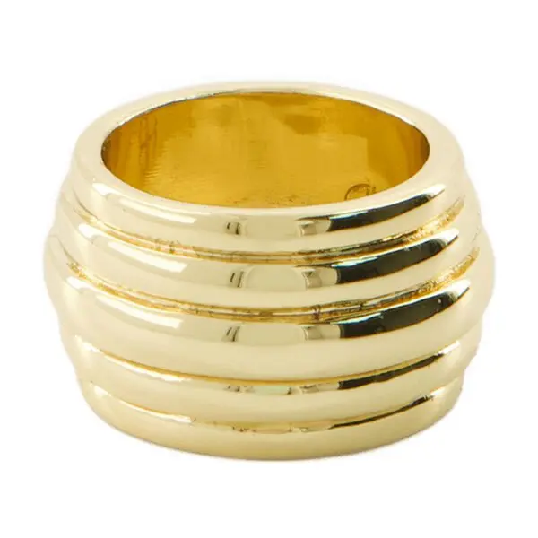 ANINE BING Chunky Ribbed Ring Ring 14k Plated Brass