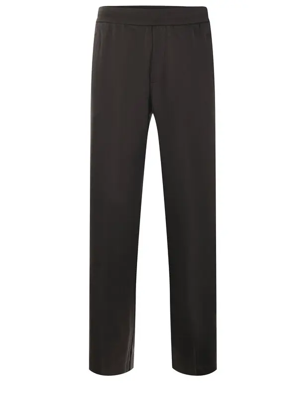 Emporio Armani Diagonal Weave Cotton Blend Trousers