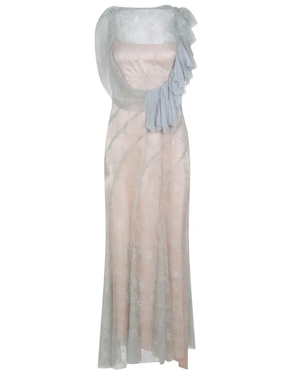 Alberta Ferretti Polyamide Lace Dress - Grey