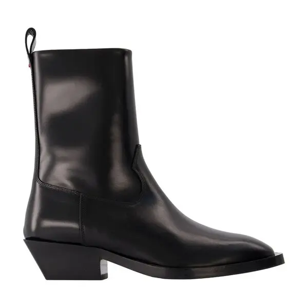 AeydĒ Luis 35 Mm Square Toe Block In Leather Heel Ankle Boot