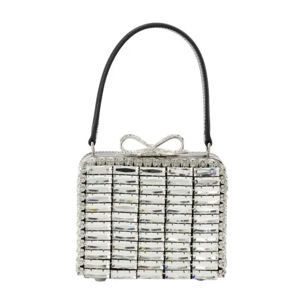 SELF-PORTRAIT Crystal Mirco Bag Metal