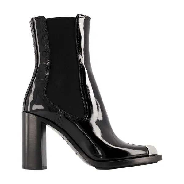 Alexander McQueen Boots In /silver Leather