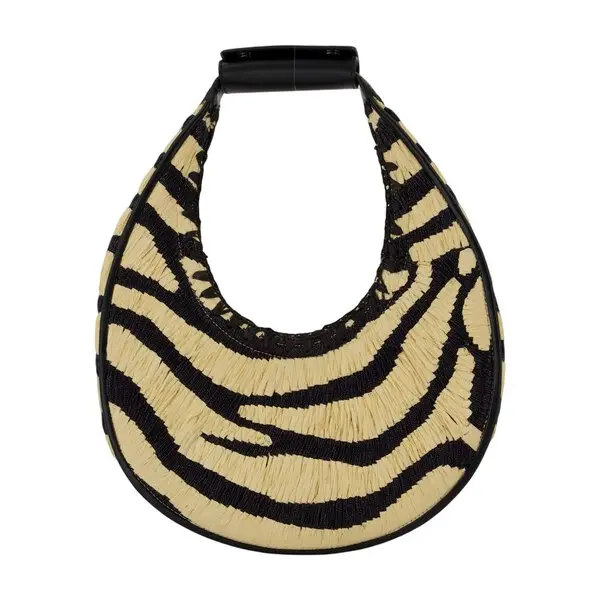 Staud Moon Handbag Raphia Multi - Multicolor