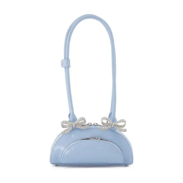 SELF-PORTRAIT Curved Leather Mini Shoulder Bag