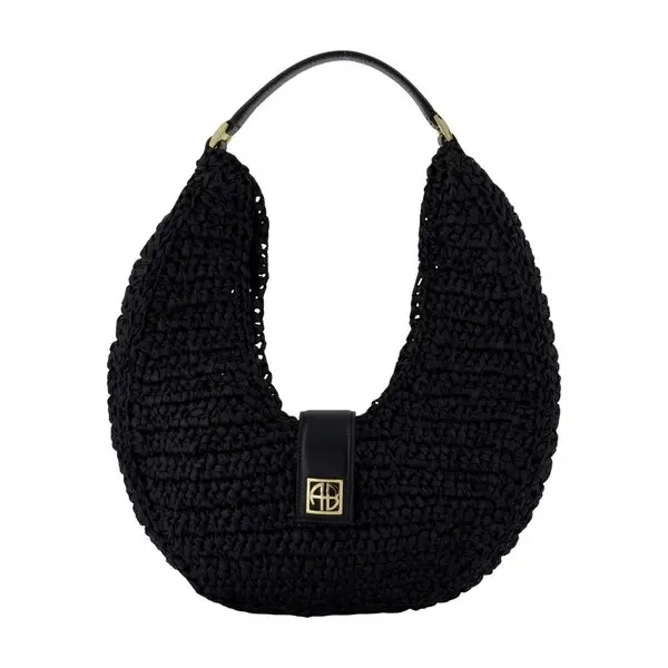 ANINE BING Lou Monogram Shoulder Bag Canvas