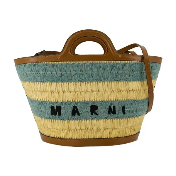 Marni Tropicalia Small Shopping Bag Raphia Multi