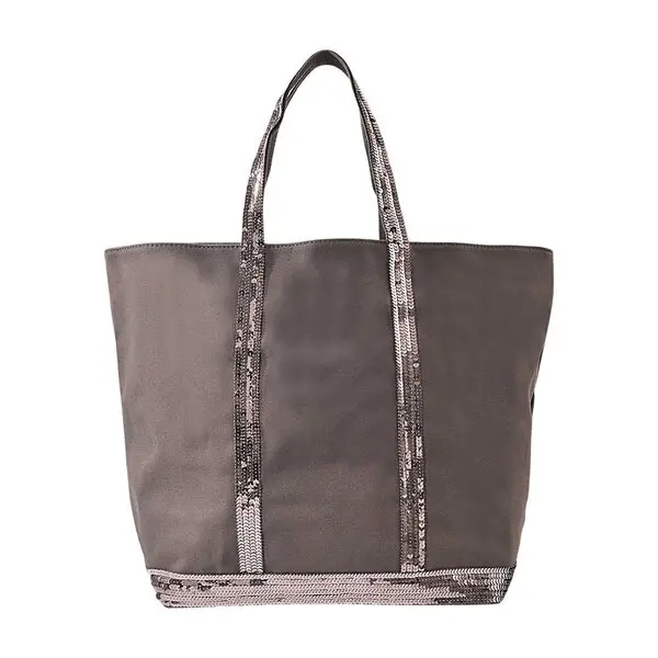 Vanessa Bruno Shopping Bag L Zipped Cotton Anthracite