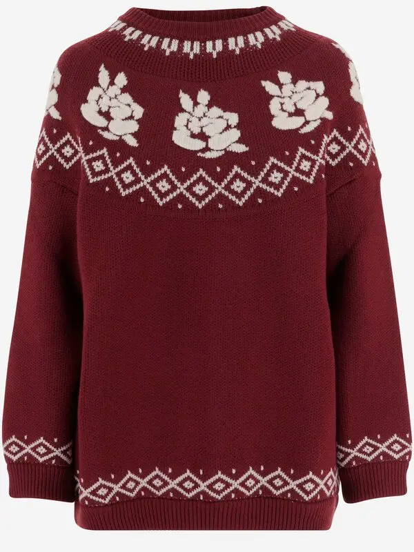 MAGDA BURTYM Wool Sweater With Floral Pattern