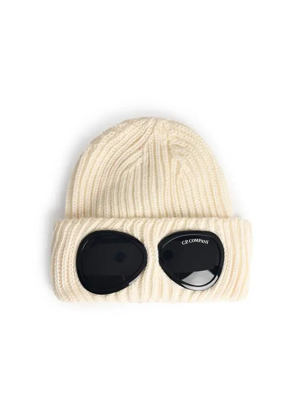 C.P. COMPANY Cream Merino Wool Beanie