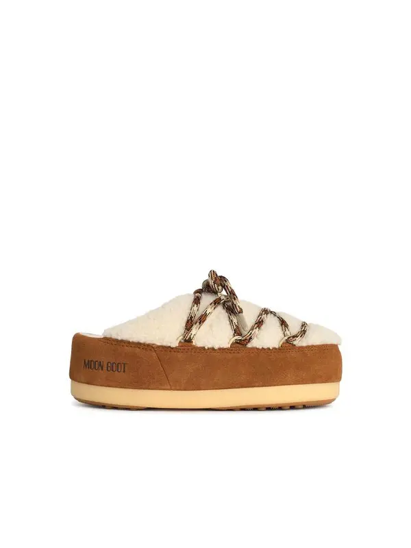 Moon Boot Evx' Slippers In Shearling Whisky