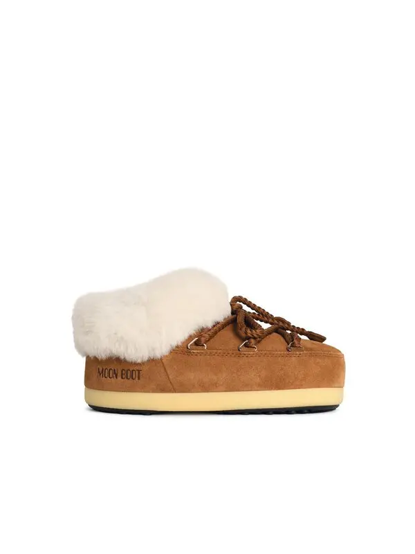 Moon Boot Evx' Cognac Suede Slippers