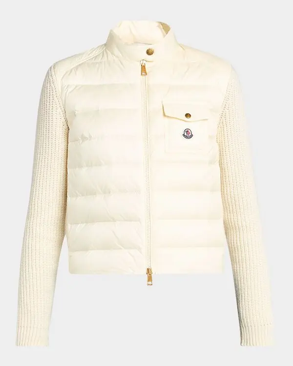 Moncler Padded Wool Zip-up Cardigan