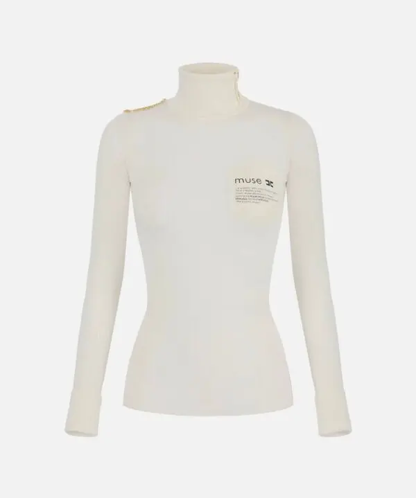 Elisabetta Franchi Turtleneck With Lettering Detail