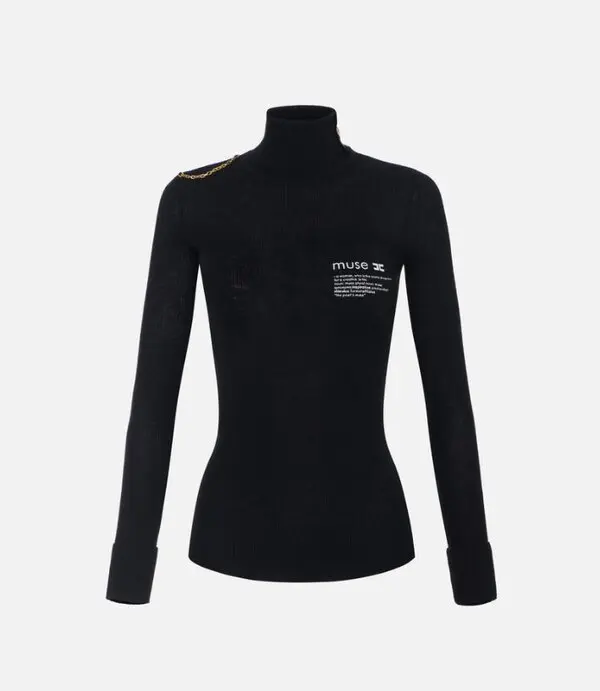 Elisabetta Franchi Turtleneck With Lettering Detail