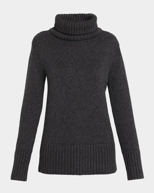 Michael Kors Oversized Turtleneck Cashmere Sweater - Charcoal M